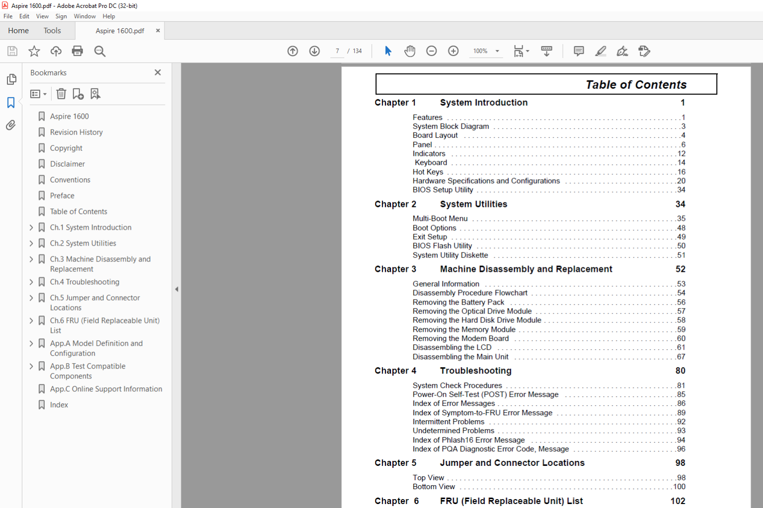 Aspire 1600 Laptop Service Guide Manual – PDF DOWNLOAD – HeyDownloads ...
