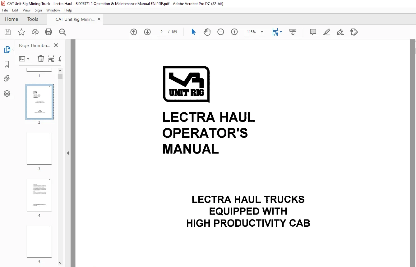 CAT Unit Rig Mining Truck Lectra Haul Equipped with High Productivity ...