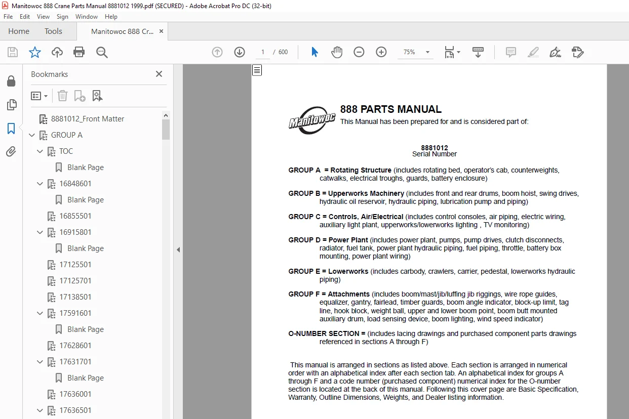 Manitowoc Crane 888 Parts Manual 8881012 – PDF DOWNLOAD – HeyDownloads ...
