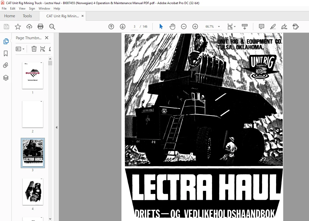 CAT Unit Rig Mining Truck Lectra Haul Operator’s Manual BI007455 PDF ...
